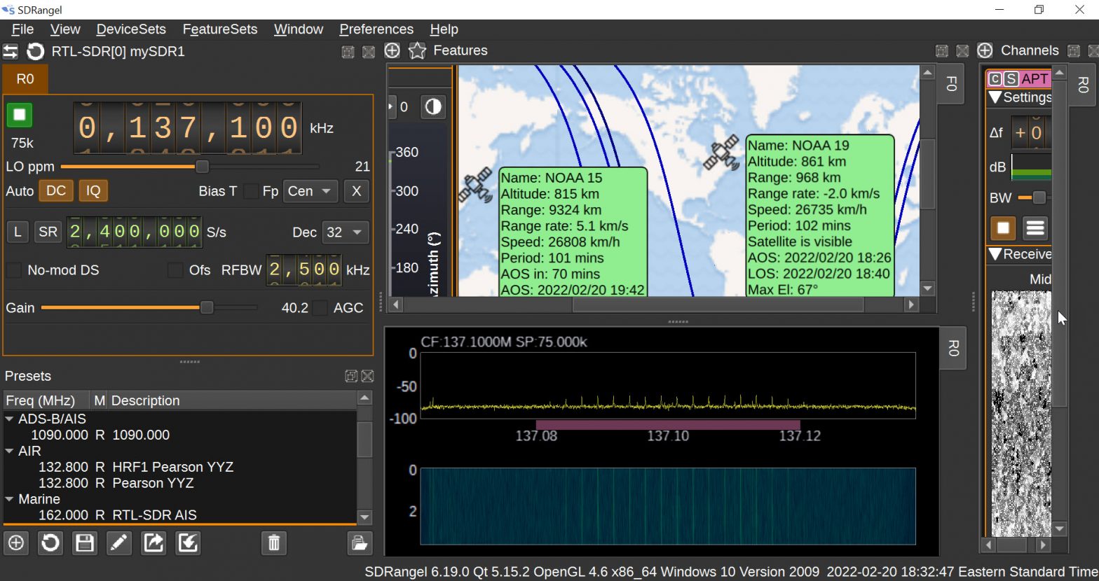 RTL-SDR for NOAA15/18/19 Satellite Weather on SDRangel ...